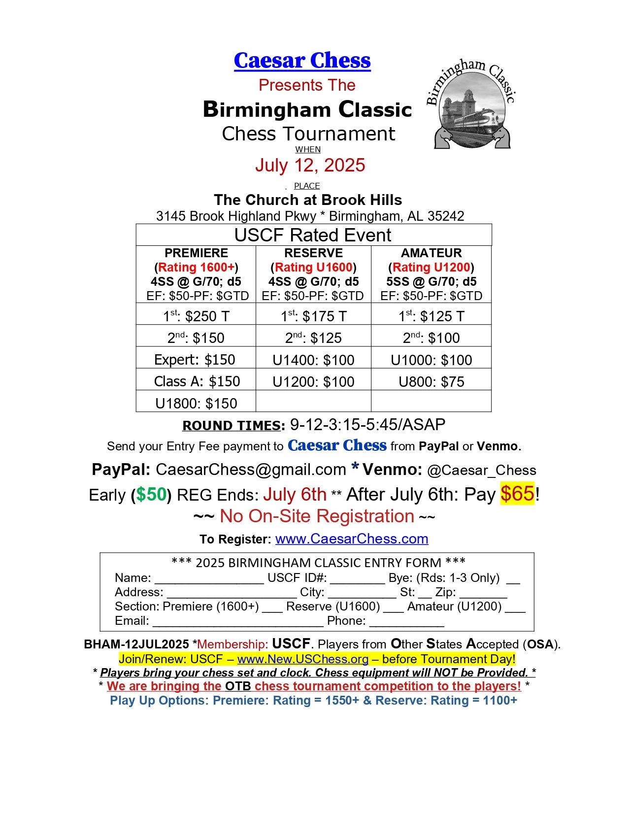 2025 Birmingham Classic - Caesar Chess
